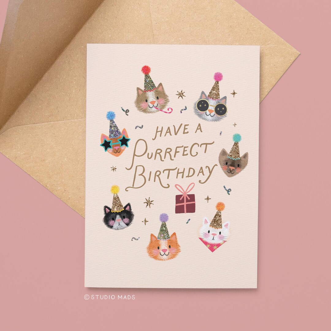 Cats Pun Birthday Card for Cat Lovers - Etsy