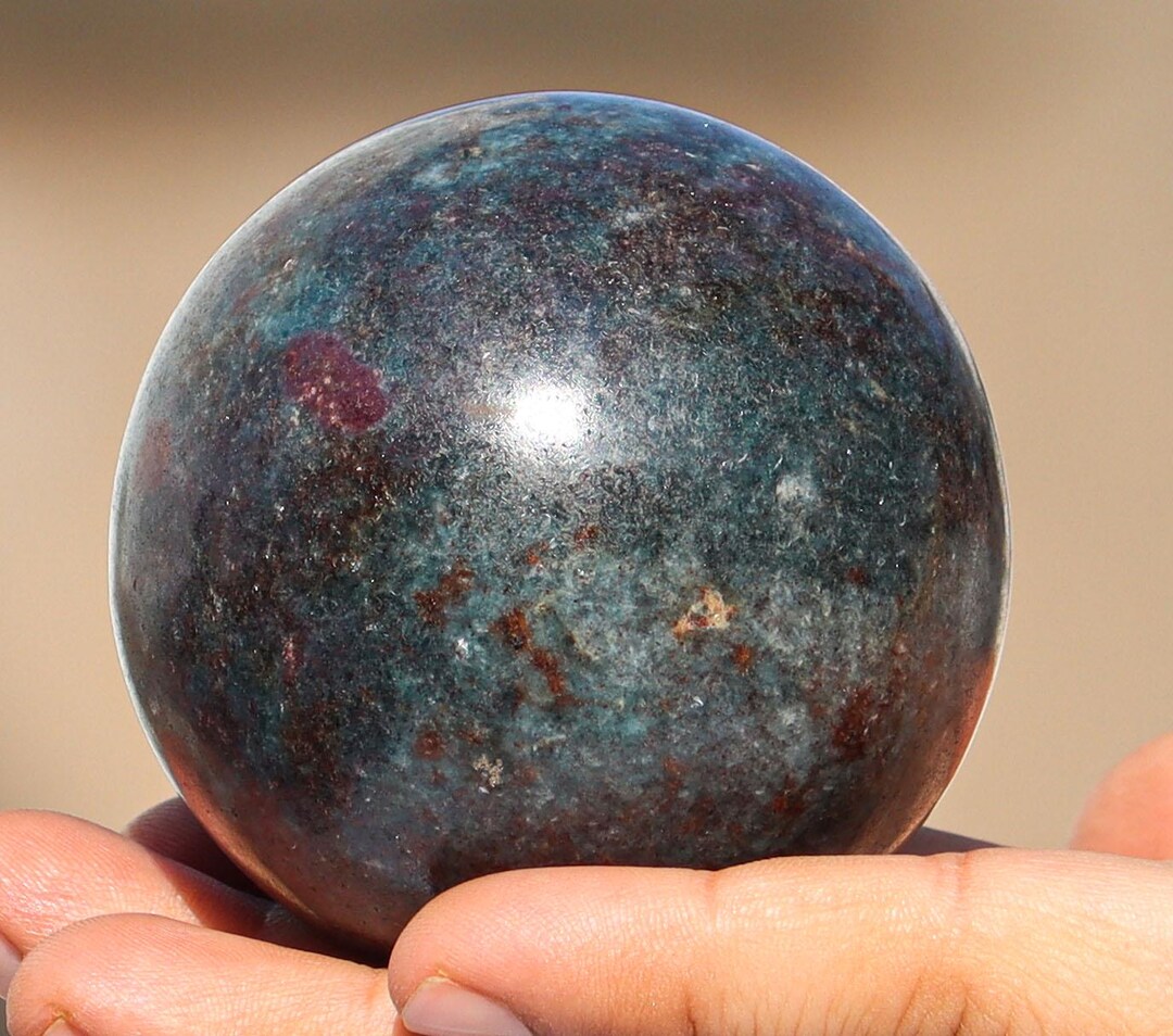 Pink Ruby Kyanite Crystal Sphere: Spiritual Home Decor - Etsy