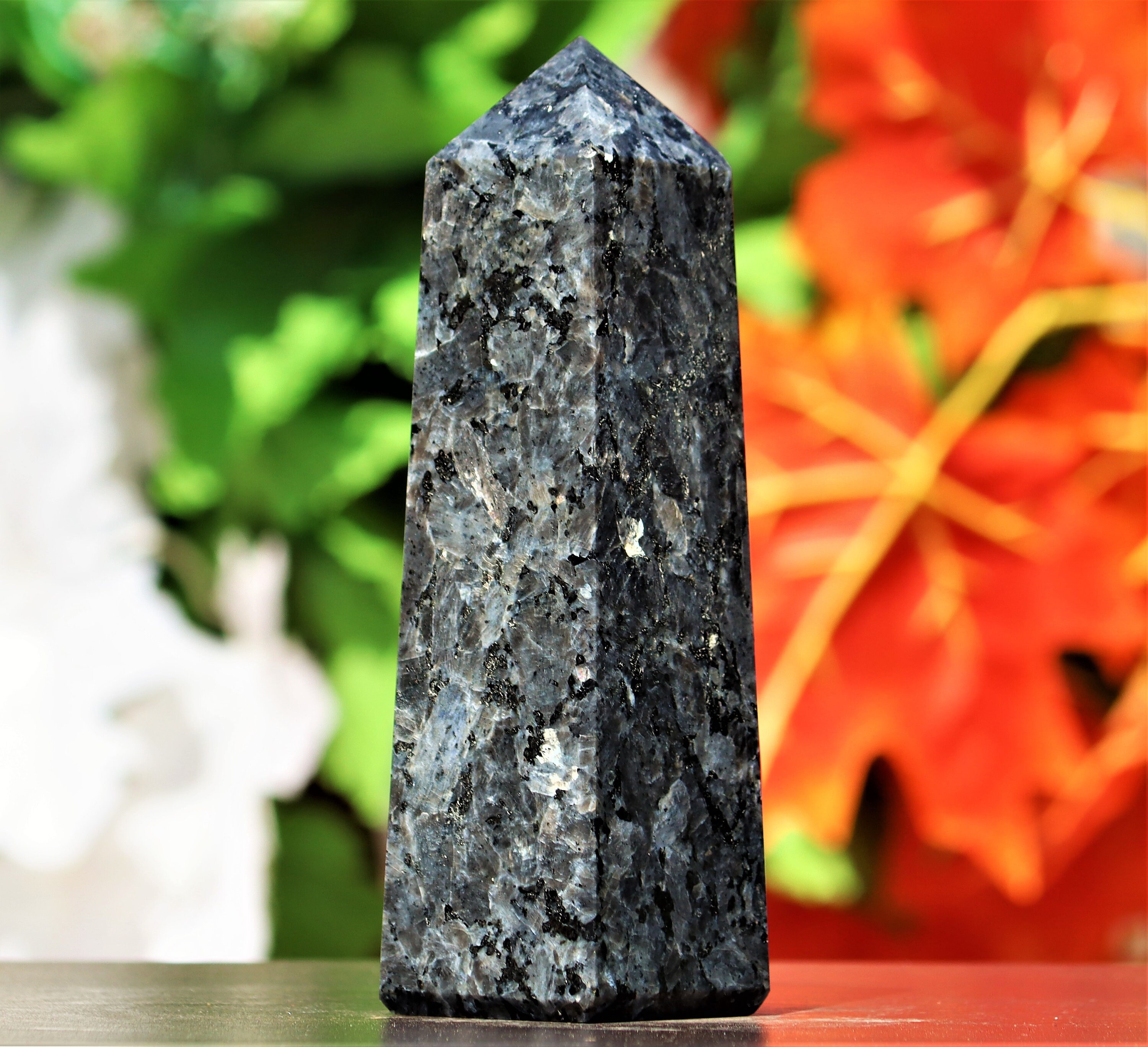 Large 175MM Natural Silver Larvikite Labradorite 4 Faceted | Etsy