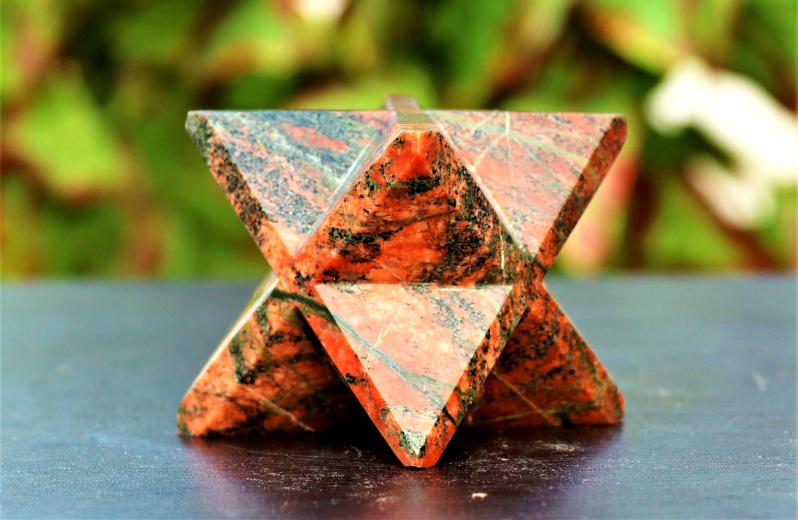 Large 80MM Natural Red Unakite Stone Sacred Quartz Healing - Etsy