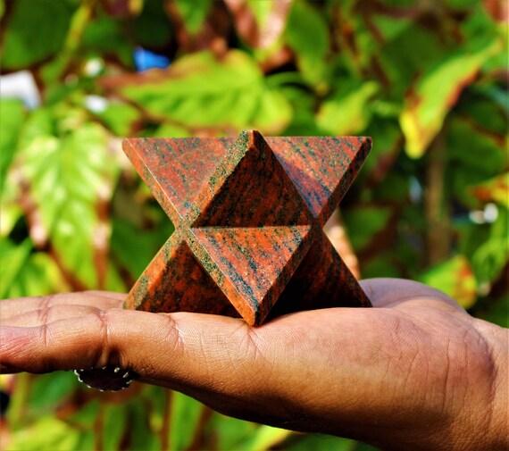 Large 80MM Natural Red Unakite Stone Sacred Quartz Healing | Etsy
