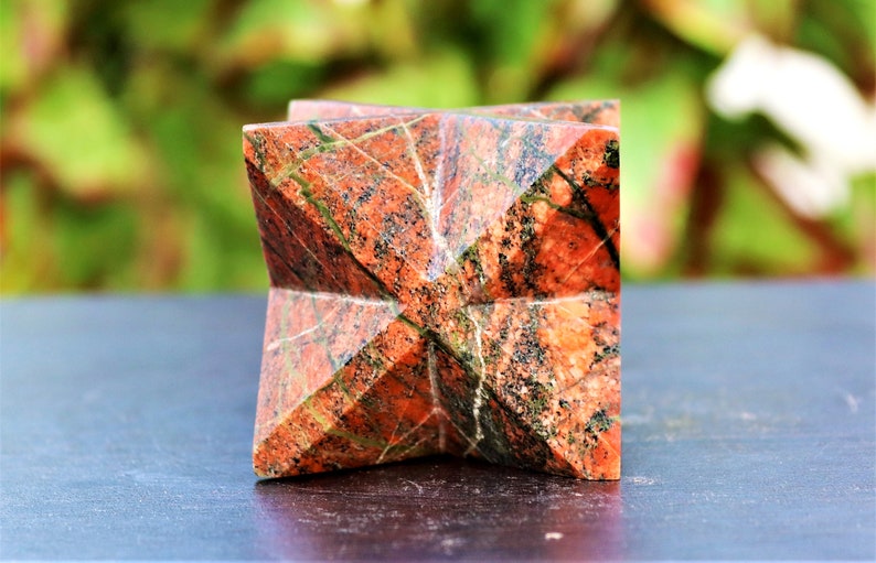 Large 80MM Natural Red Unakite Stone Sacred Quartz Healing - Etsy