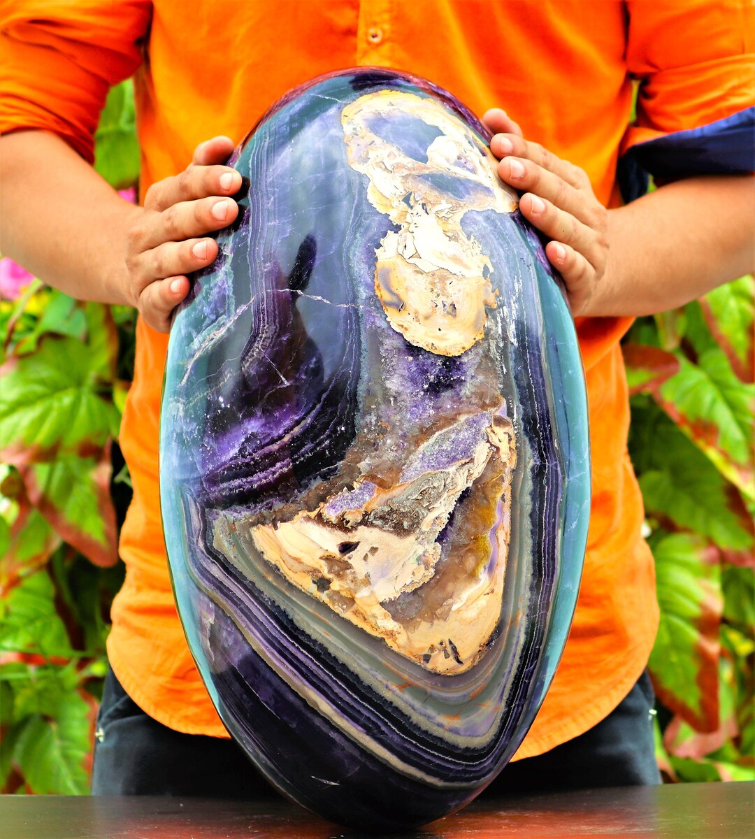 Huge 430MM Natural Blue Fluorite Quartz Stone Healing Power - Etsy