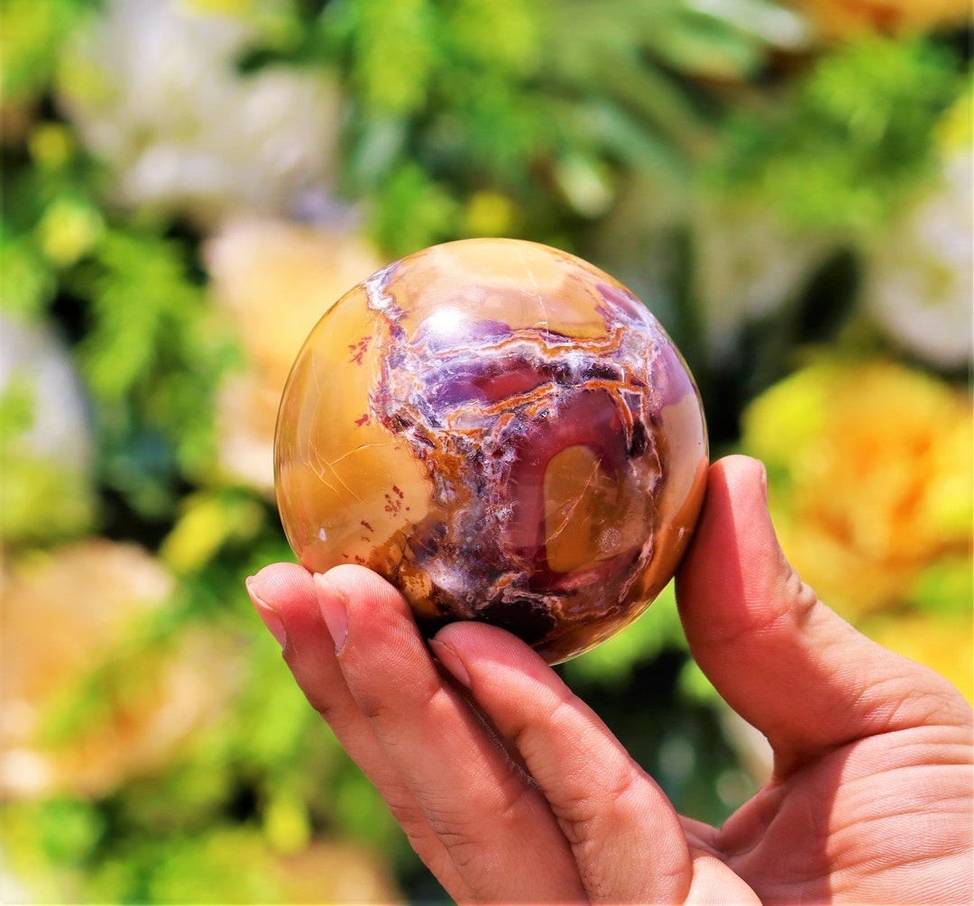 70MM Red Mookaite Jasper Sphere Energy-boosting Healing Crystal ...