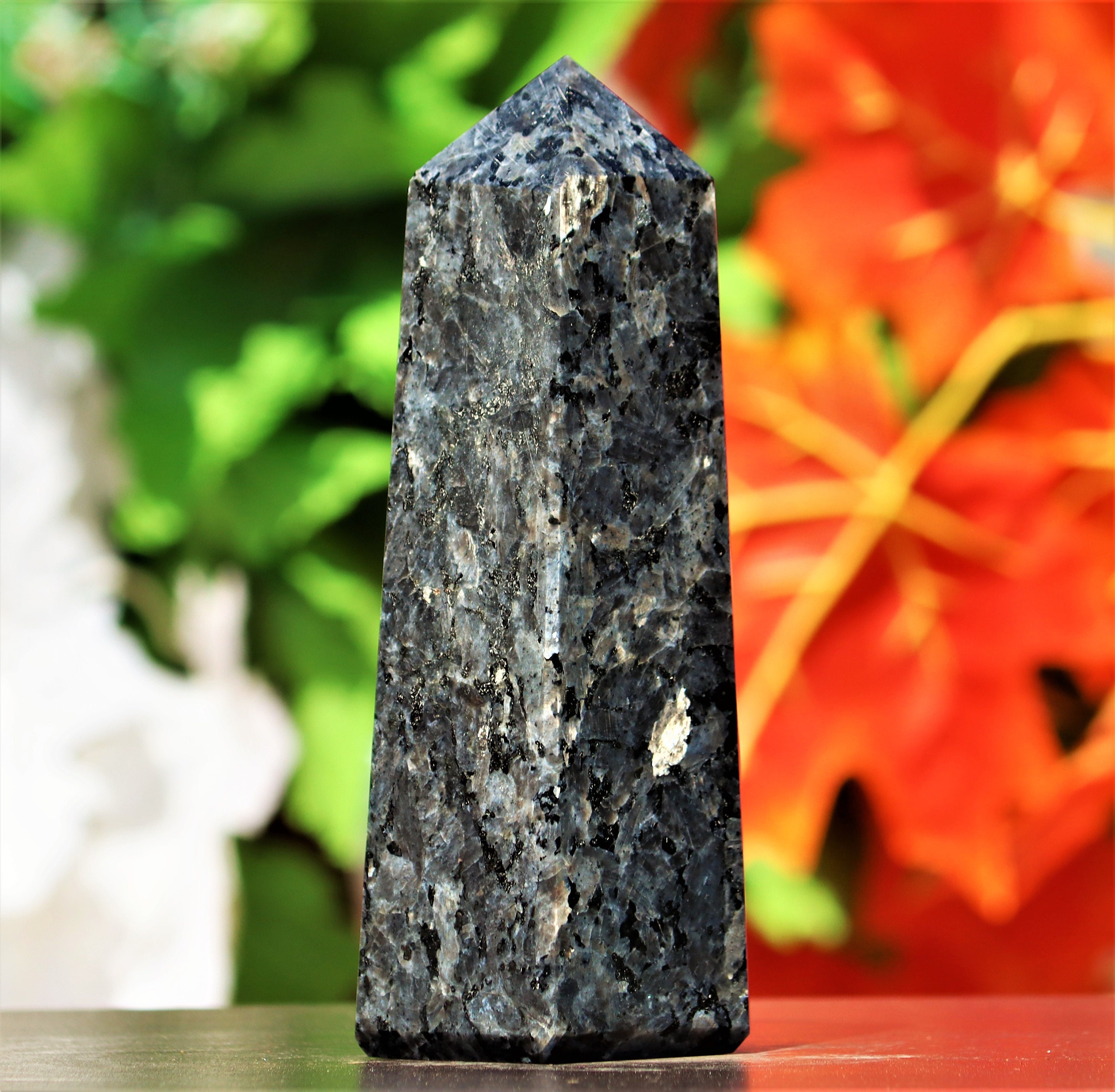 Large 175MM Natural Silver Larvikite Labradorite 4 Faceted | Etsy