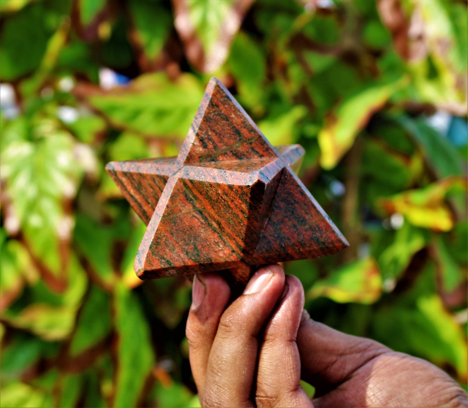 Large 80MM Natural Red Unakite Stone Sacred Quartz Healing | Etsy