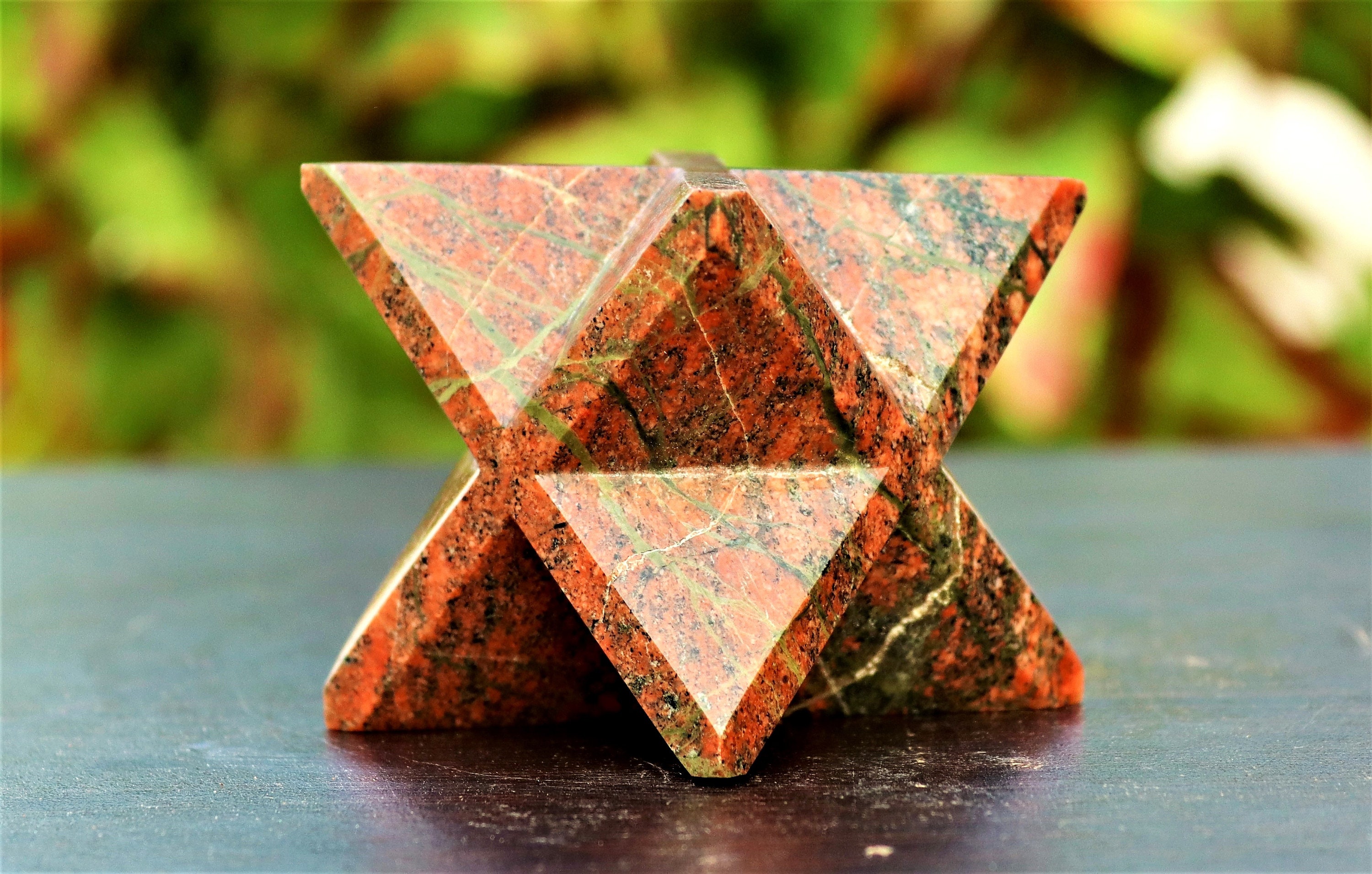 Large 80MM Natural Red Unakite Stone Sacred Quartz Healing - Etsy