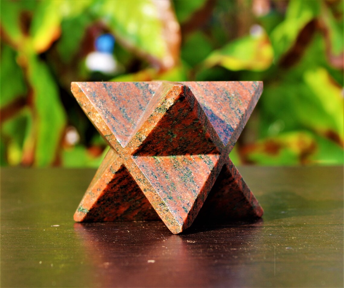 Large 80MM Natural Red Unakite Stone Sacred Quartz Healing | Etsy