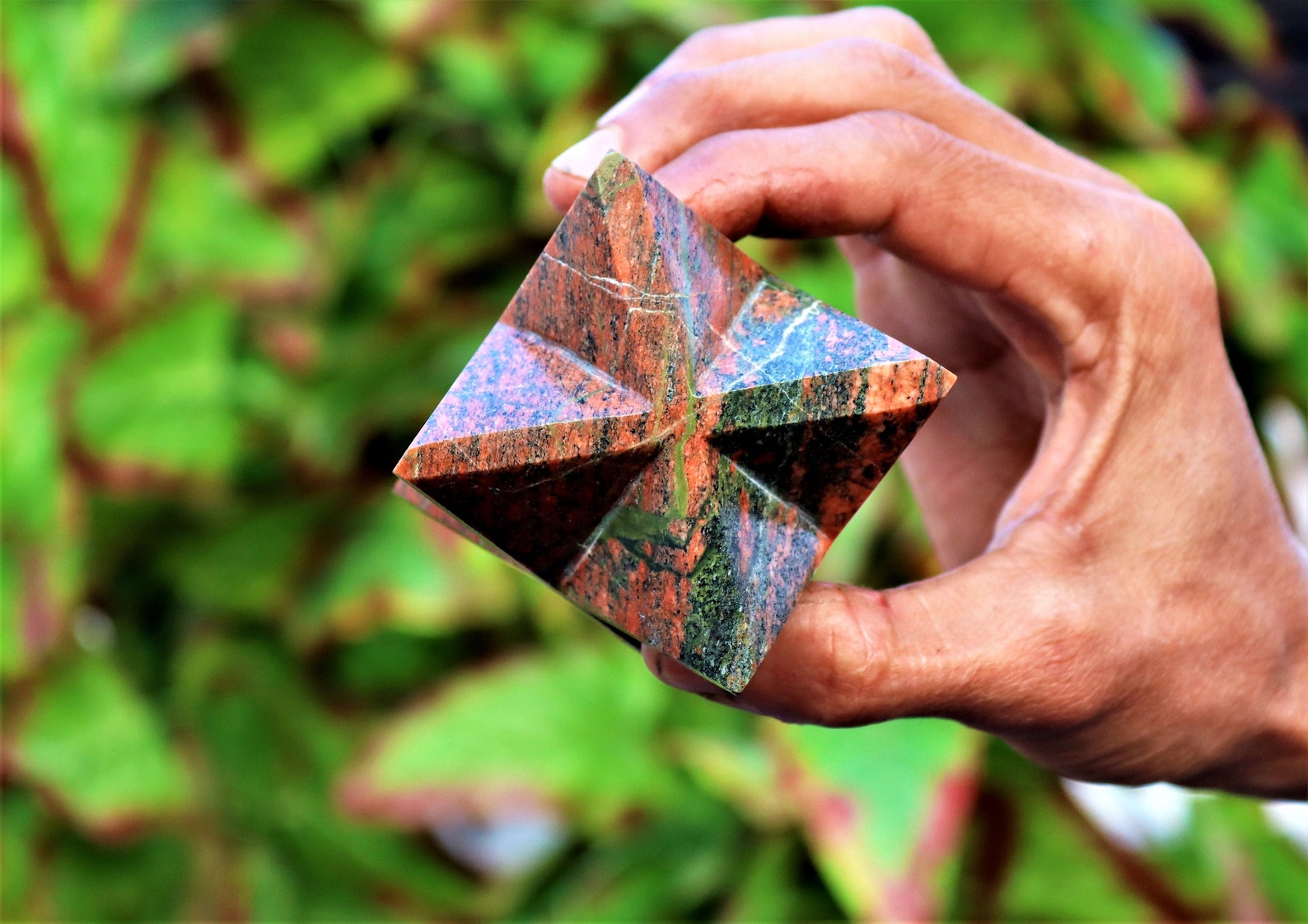 Large 80MM Natural Red Unakite Stone Sacred Quartz Healing - Etsy