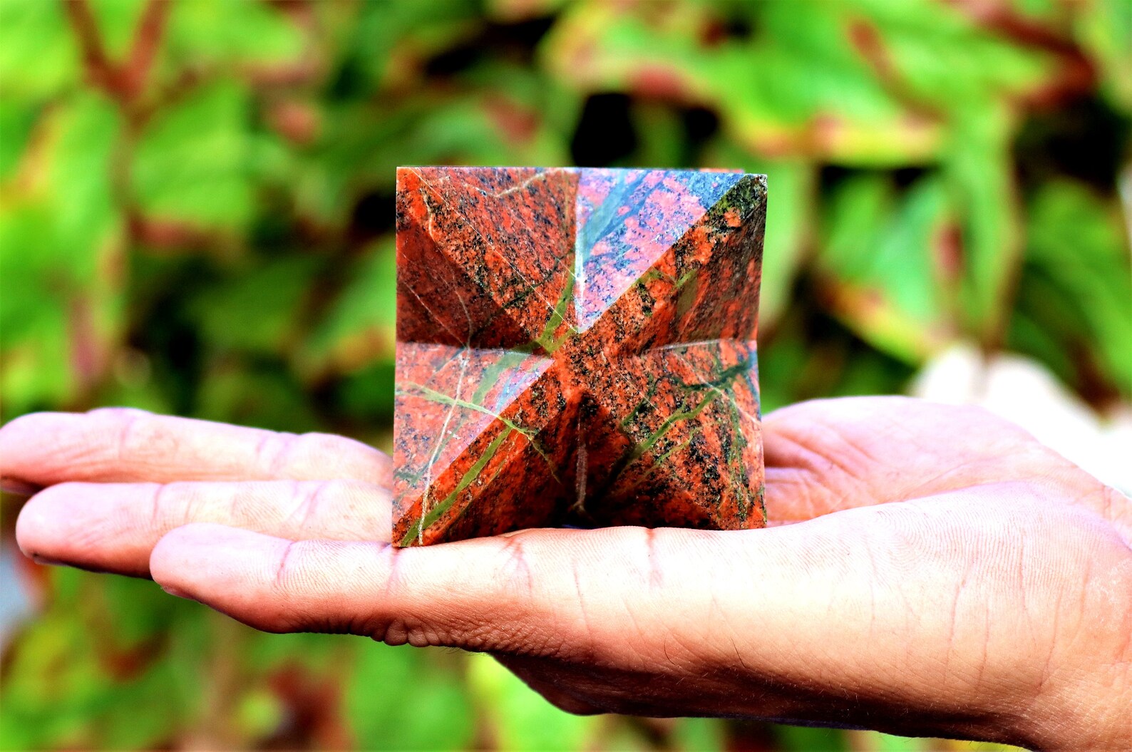 Large 80MM Natural Red Unakite Stone Sacred Quartz Healing - Etsy