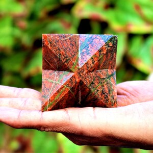 Large 80MM Natural Red Unakite Stone Sacred Quartz Healing - Etsy