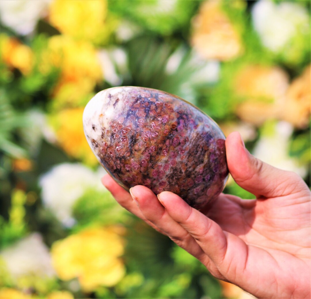 Large 110MM Natural Ruby Corundum in Matrix Stone Crystal - Etsy
