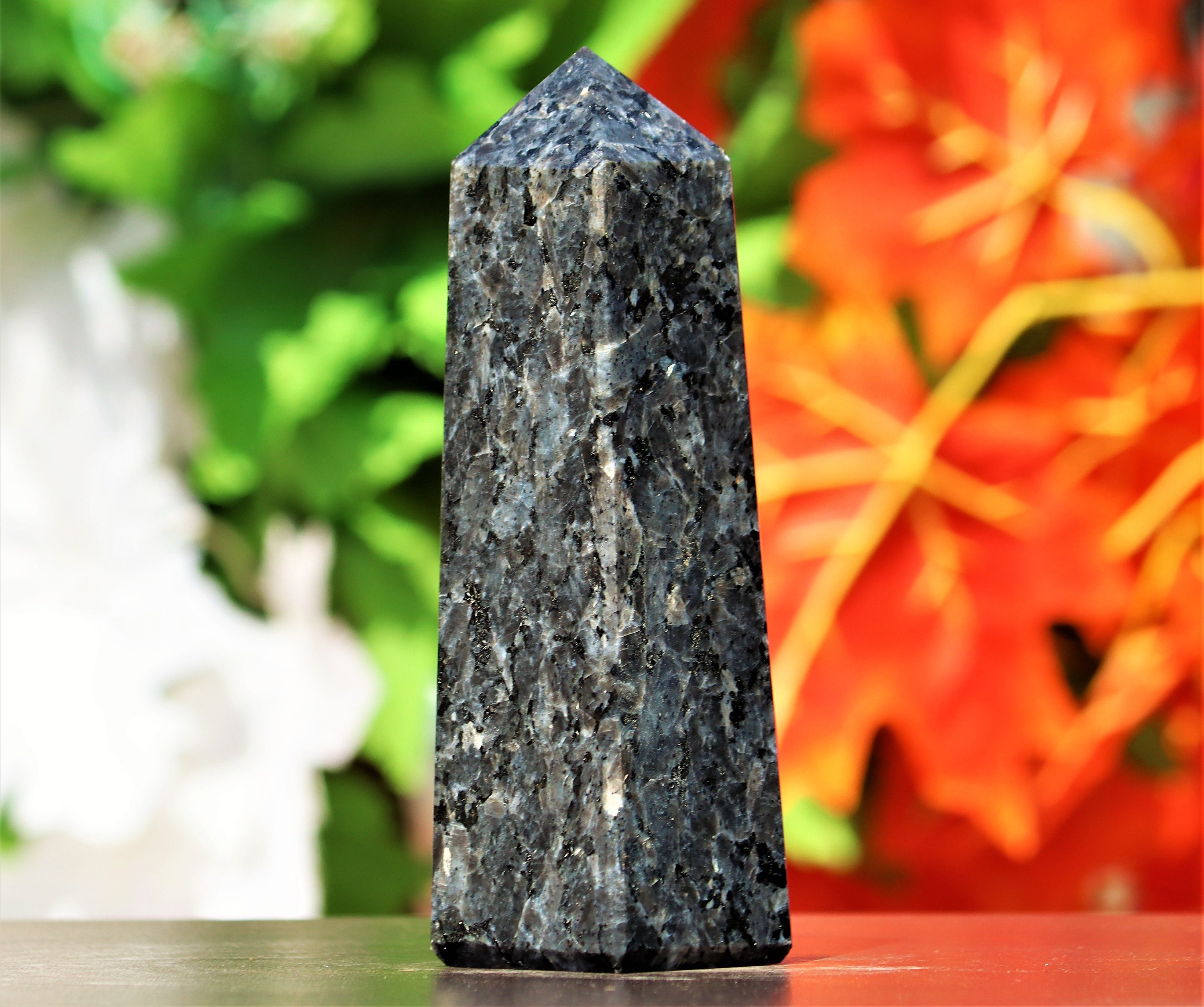 Large 175MM Natural Silver Larvikite Labradorite 4 Faceted | Etsy