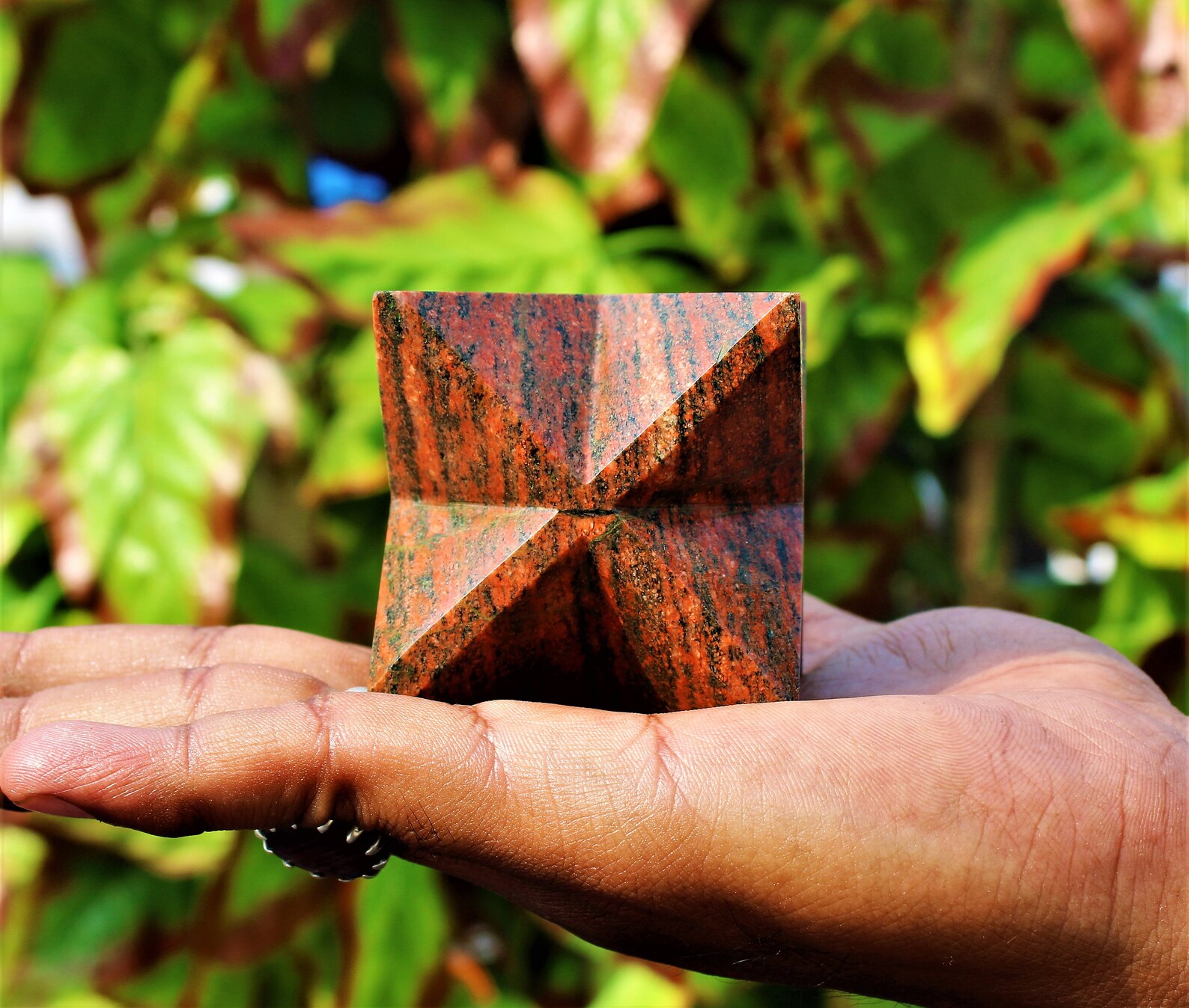 Large 80MM Natural Red Unakite Stone Sacred Quartz Healing | Etsy