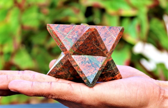 Large 80MM Natural Red Unakite Stone Sacred Quartz Healing - Etsy