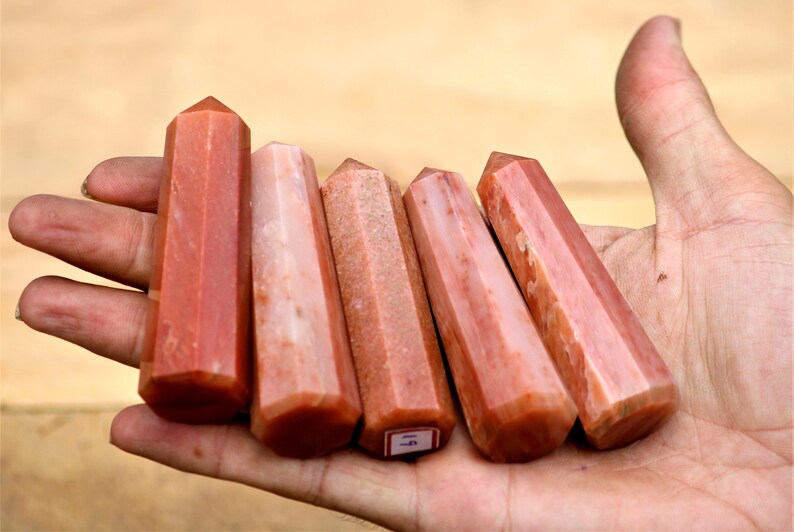 Egyptian 8 Faceted 70MM Mini Red Moonstone Metaphysical - Etsy