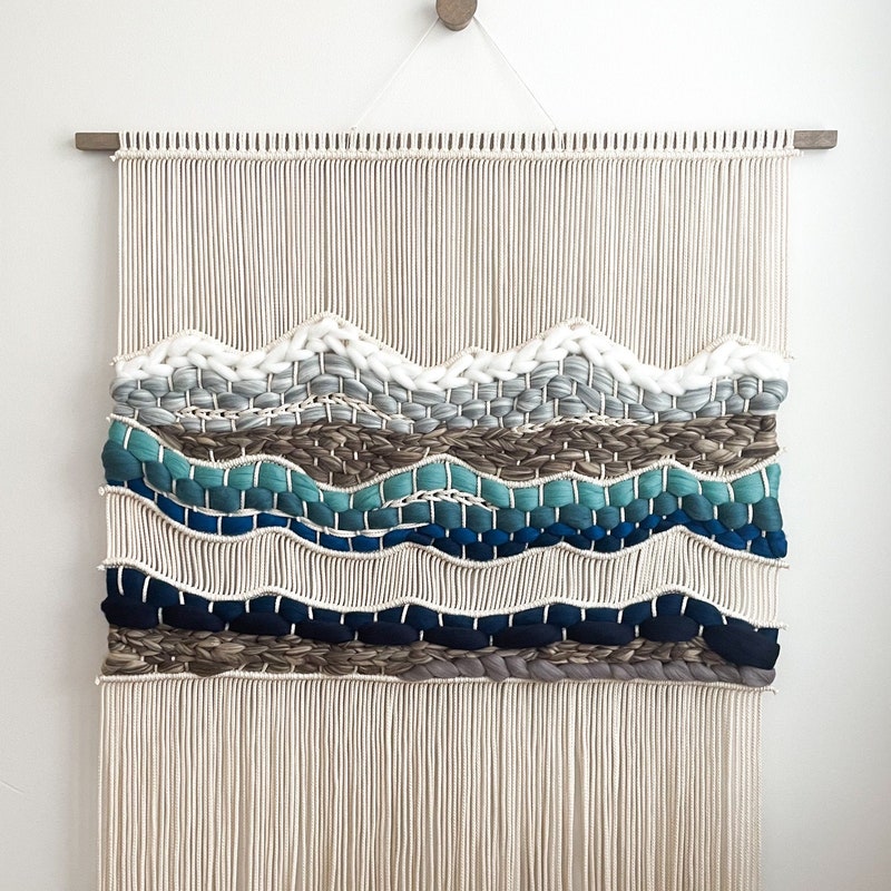 Blue Macrame Wall Hanging - Etsy