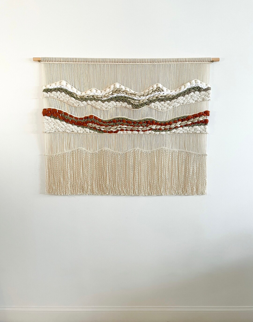 Large Macrame Mountain Wall Hanging: Dip Dye Fiber Art Tapestry - Etsy