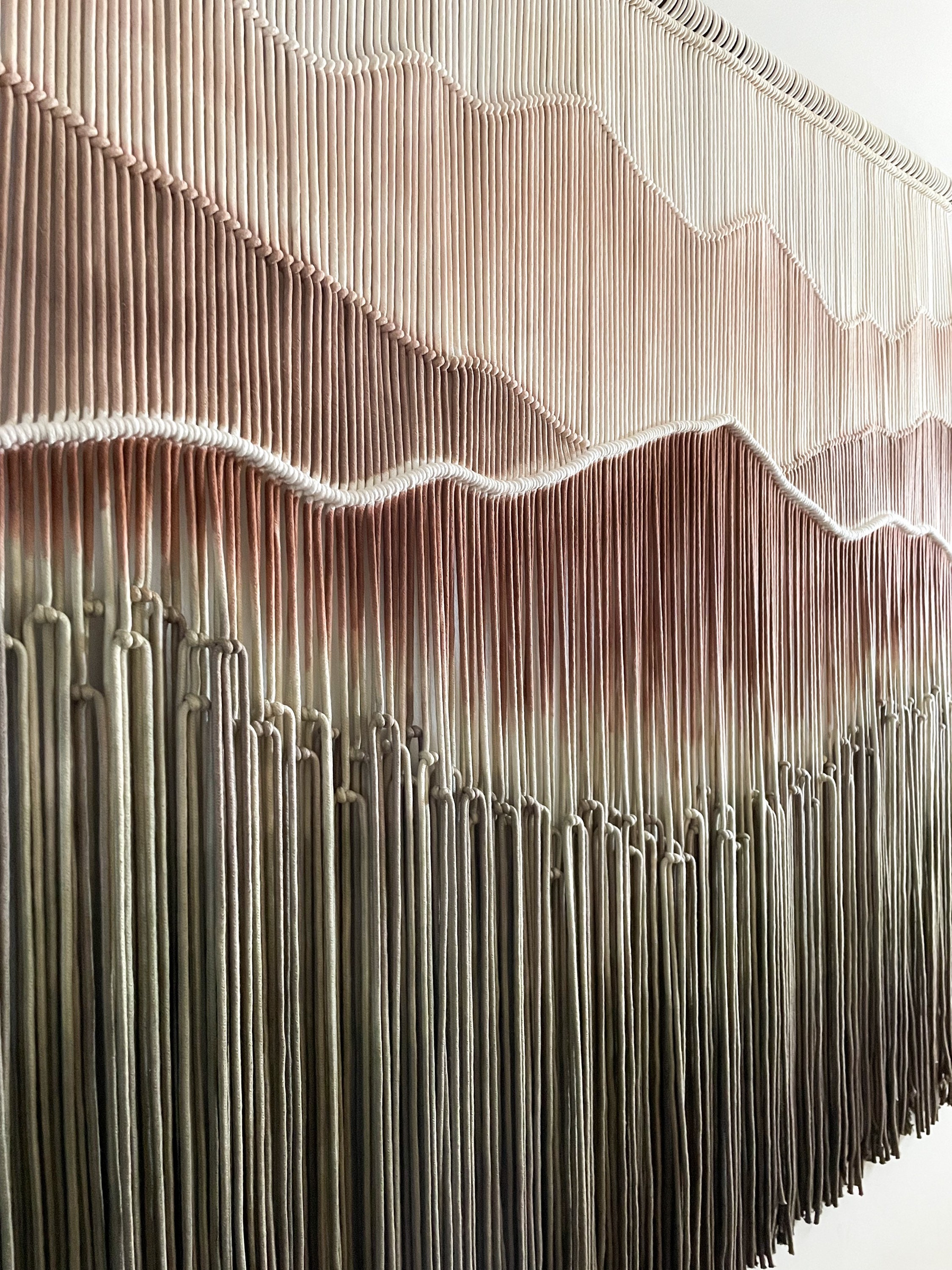 Large Macrame Mountain Wall Hanging: Dip Dye Fiber Art Tapestry - Etsy