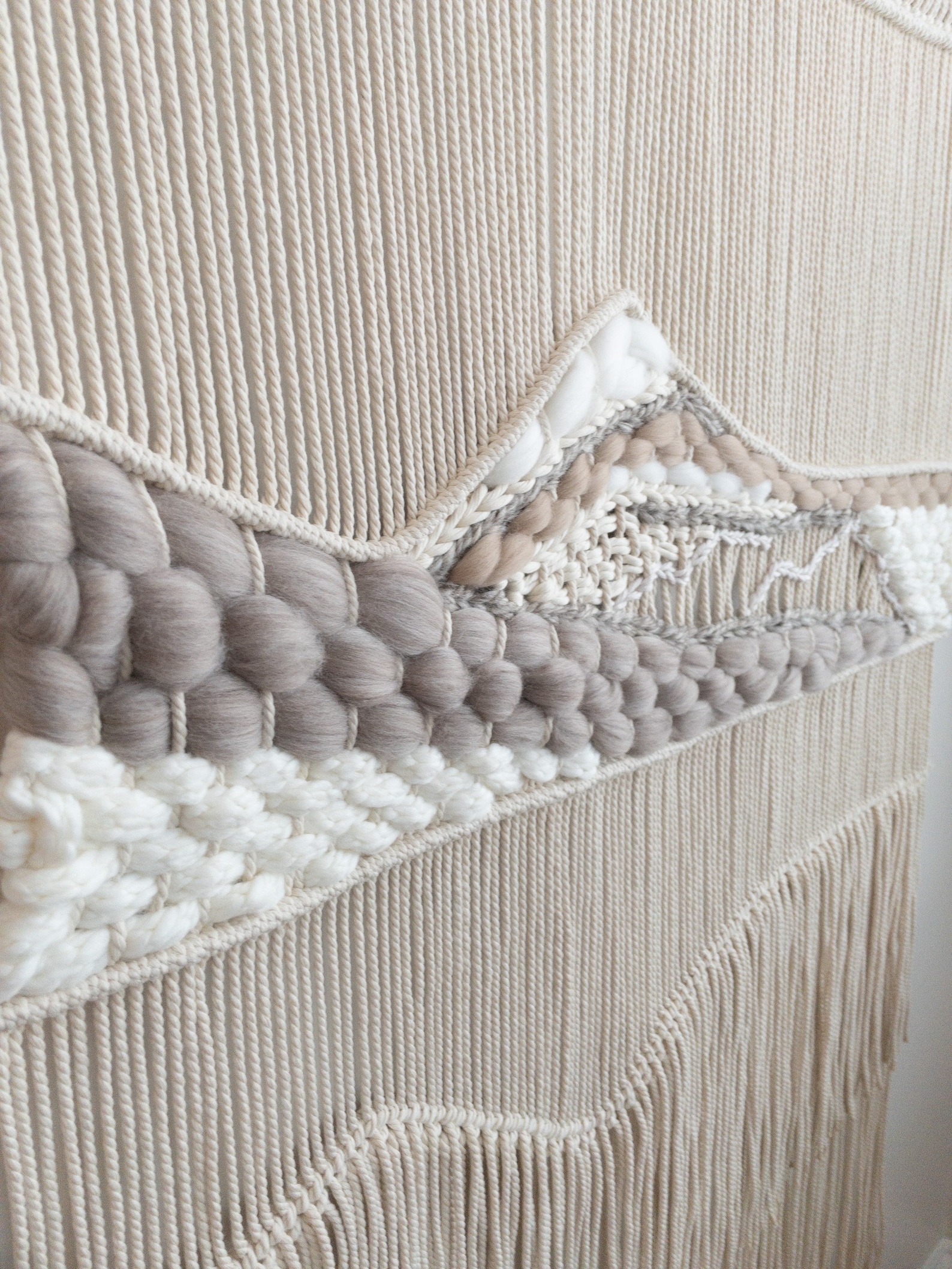 Winter Mountain Macrame Wall Hanging Mountain Art Skiing - Etsy