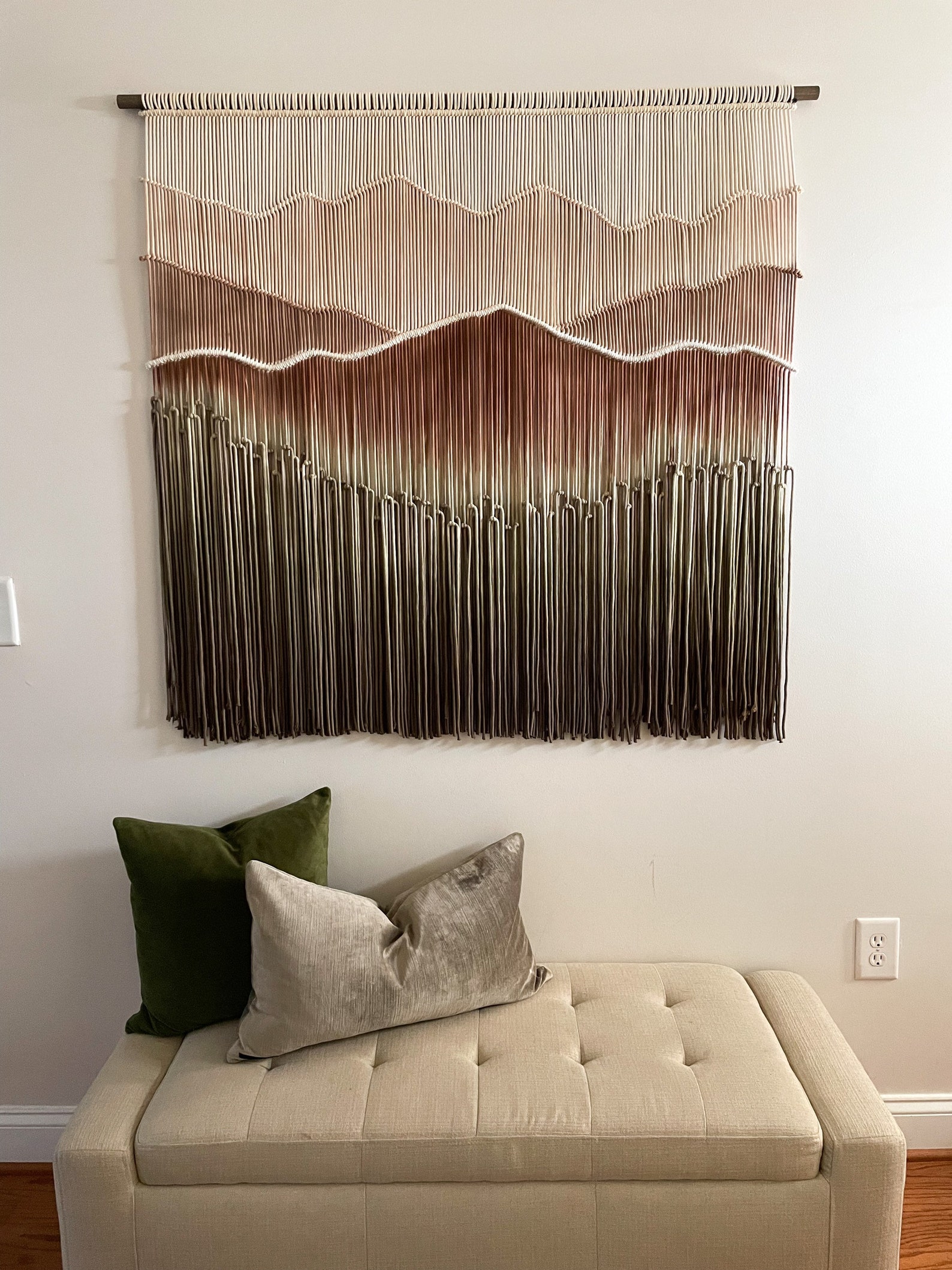 Large Macrame Mountain Wall Hanging: Dip Dye Fiber Art Tapestry - Etsy