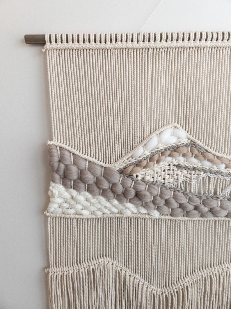 Winter Mountain Macrame Wall Hanging Mountain Art Skiing - Etsy