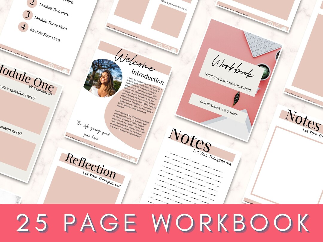 Editable Course Workbook, Lead Magnet, Opt-in Template, Workbook ...