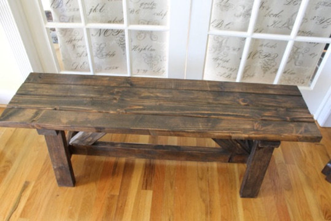 Handmade Wooden Bench Rustic Farmhouse Bench Entryway Bench - Etsy