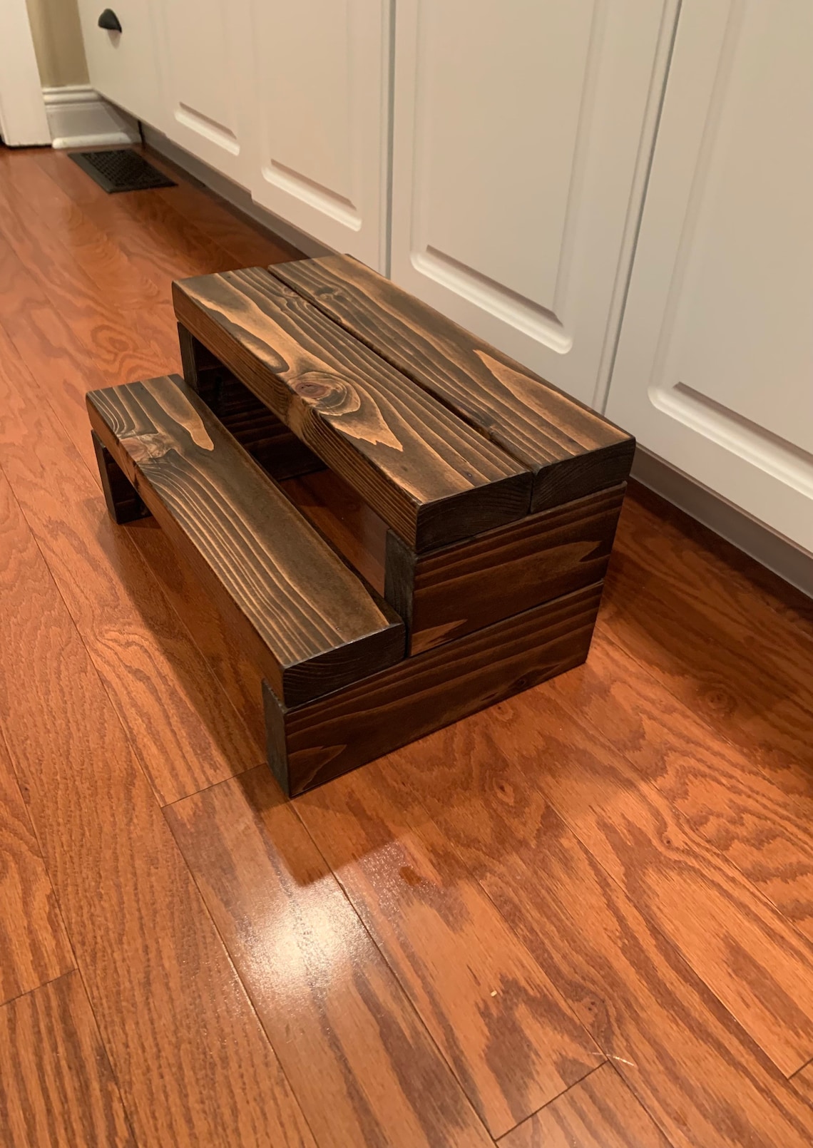 Handmade Rustic Wood Step Stool: Dark Walnut Finish - Etsy