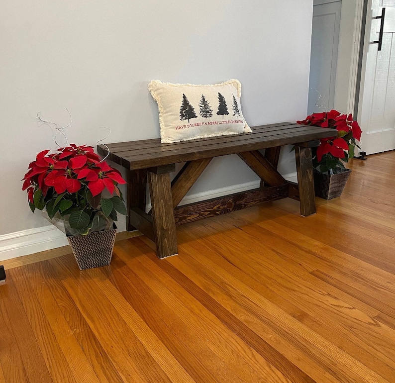 Handmade Modern Rustic Farmhouse Bench. Entryway Bench. - Etsy