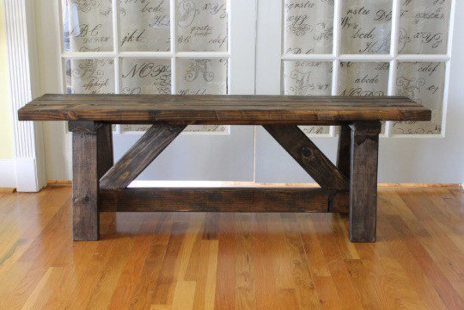 Handmade Modern Rustic Farmhouse Bench. Entryway Bench. - Etsy