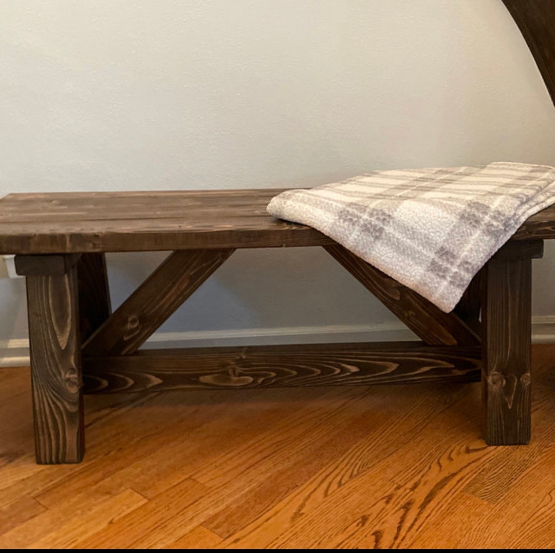 Handmade Wooden Bench, Rustic Farmhouse Bench, Entryway Bench, - Etsy