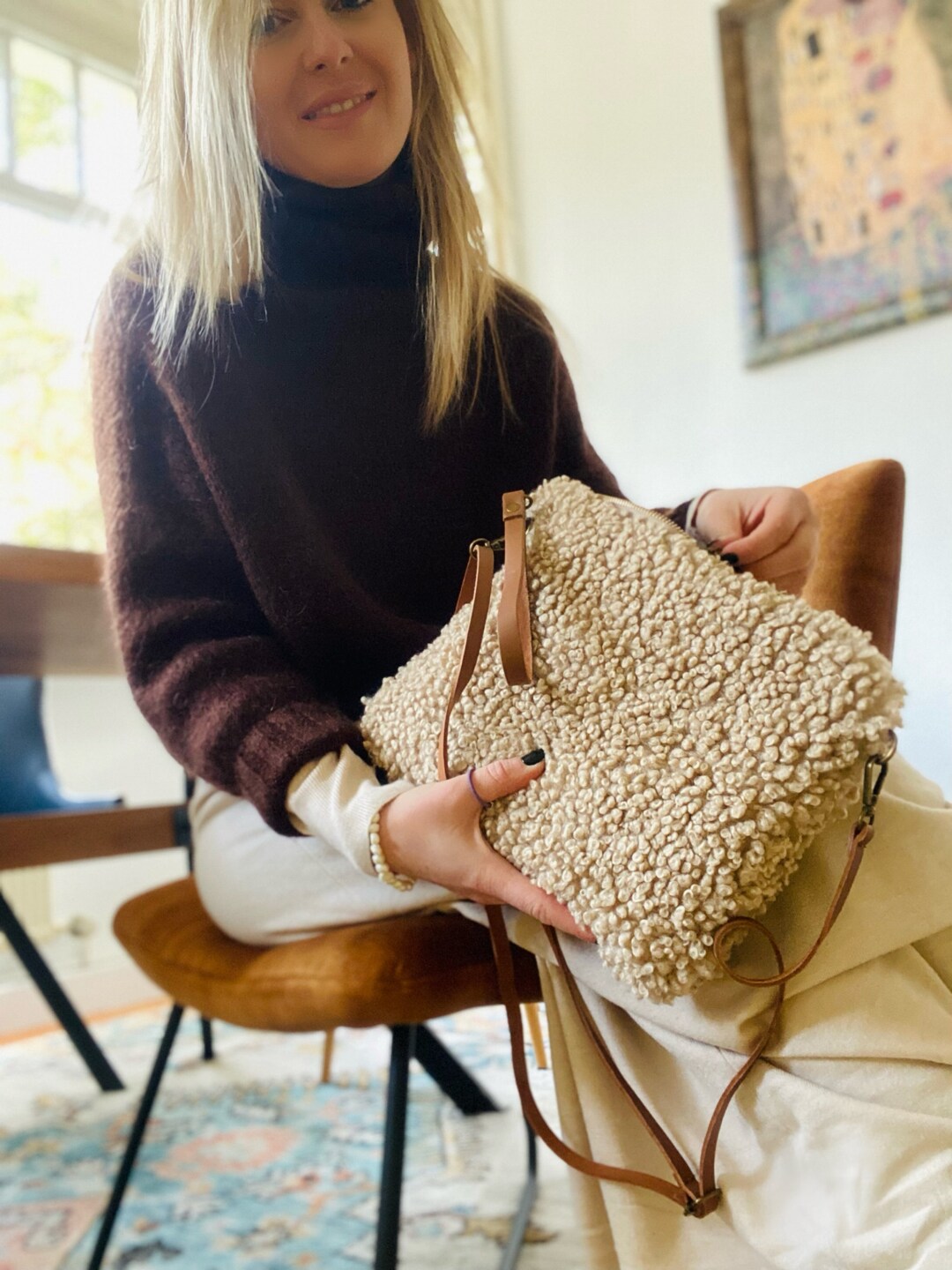 Jenny Teddy Fur Bags Bag Shoulder Bag Clutch Large Body Large Body - Etsy