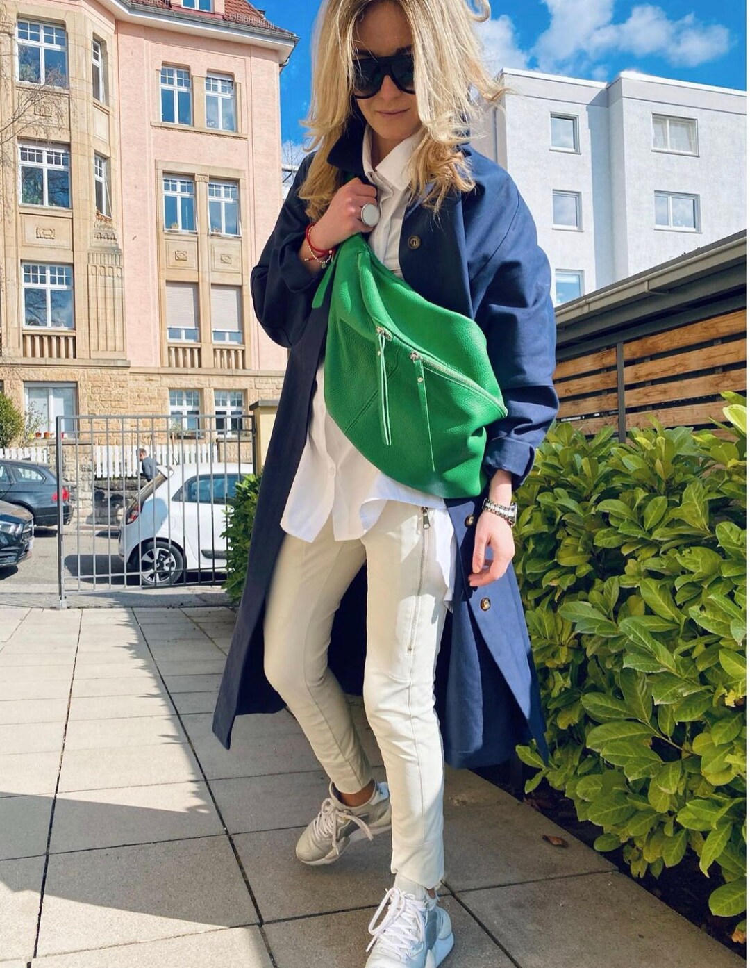 IDA XXL Shoulder Bag Bag Leather Leather Bag Sling Bag Large Body Moon ...