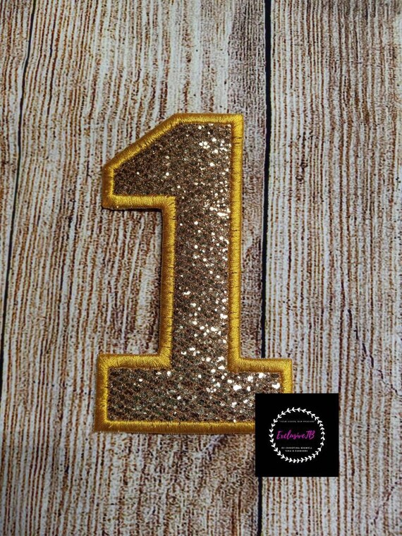 Applique Iron on Number Patch Number Iron on Patch Gold Iron | Etsy