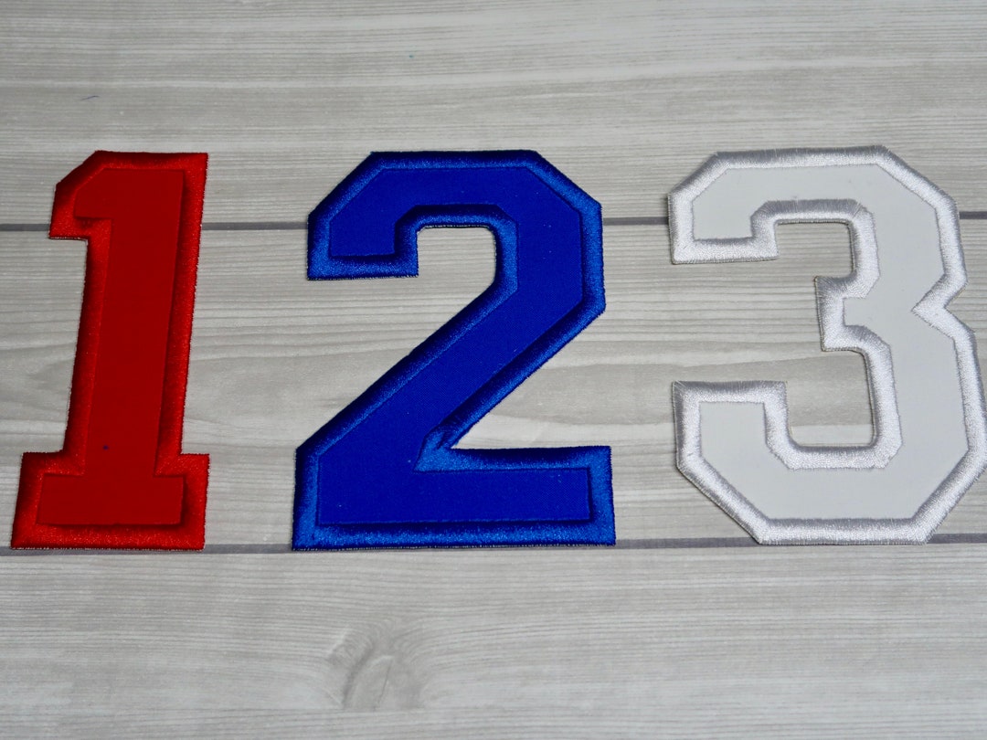 College Number Iron on Patches, 5.5 Inch Iron on Patches, Appliqué Iron ...
