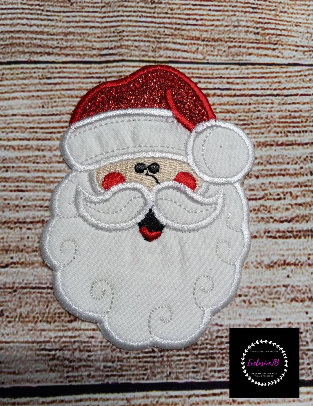 Santa Patch, Santa Xmas Iron on Patch, Christmas Santa Patch, Santa Hat ...