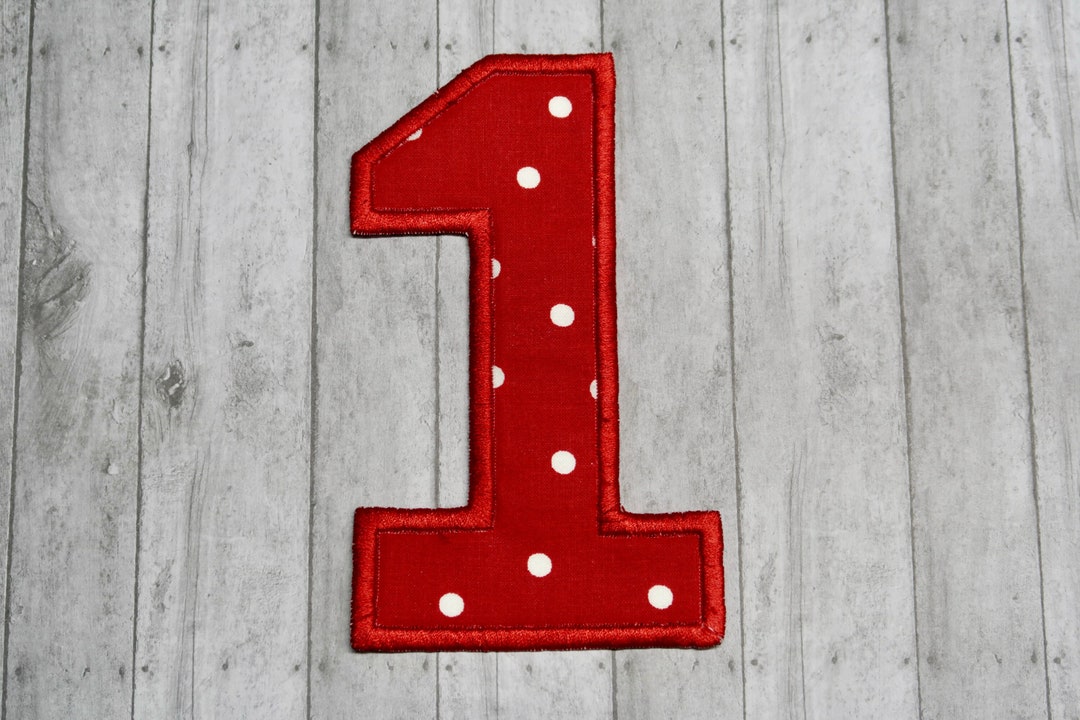 Red Polka Dot Number Patch: Iron-on Applique (5.5 Inch) - Etsy
