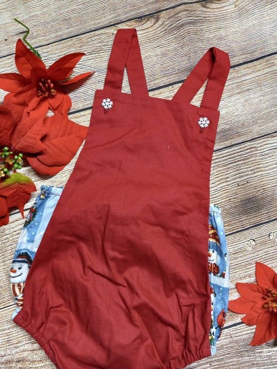 Snowman Romper Christmas baby romper romper holiday romper | Etsy