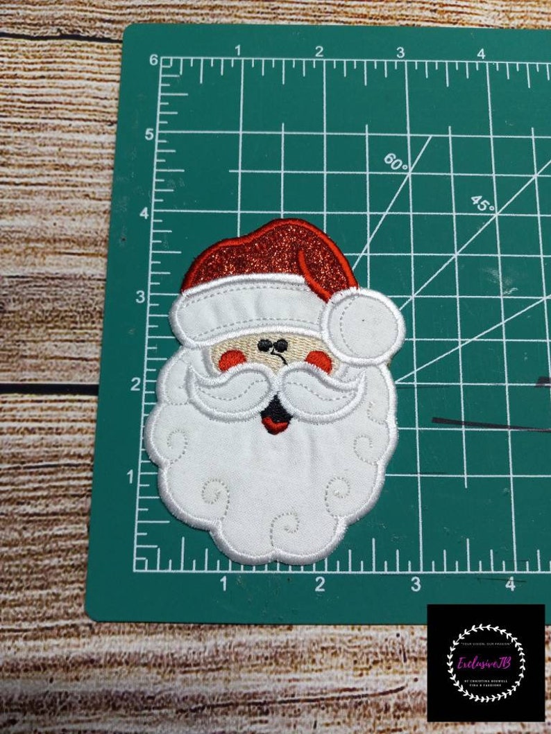 Santa Patch: Glitter Red Hat Christmas Iron-on Applique - Etsy