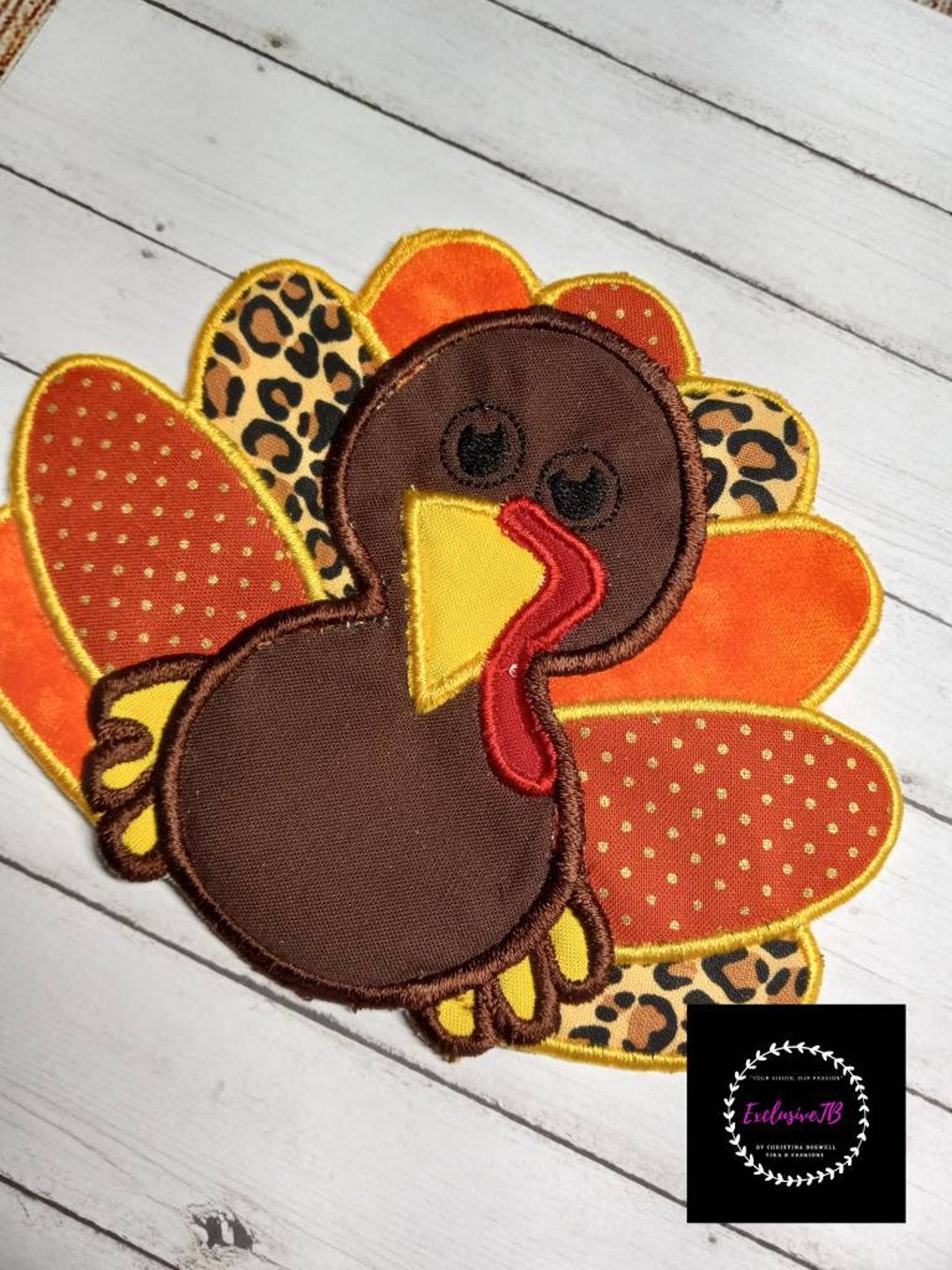 Turkey Iron on Patch, Iron on Fall Turkey Patch, Iron on Applique ...