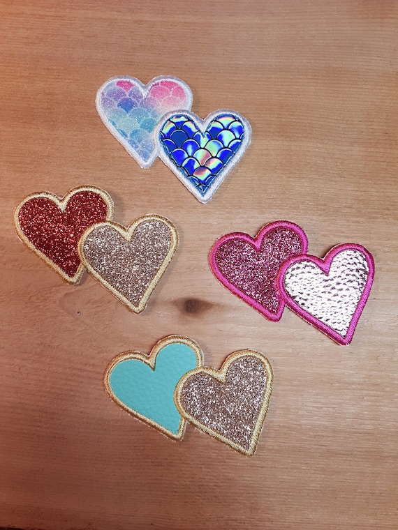 Double Heart Iron on Patch Iron on Patch Patch Heart Heart | Etsy