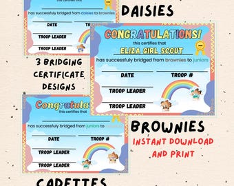 Junior to Cadette Bridging Certificate Scouts Bridging Ceremony ...