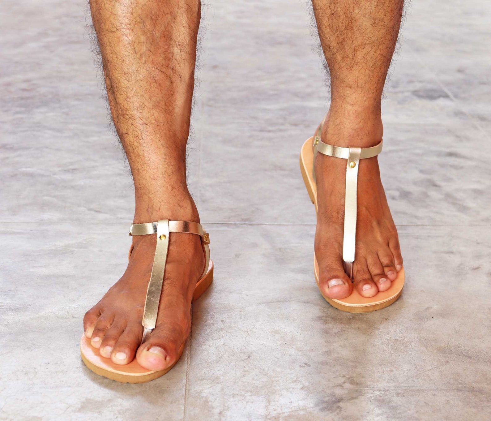 Sexy Men Thongs Leather Sandals Gay Barefoot Sandals Greek Etsy