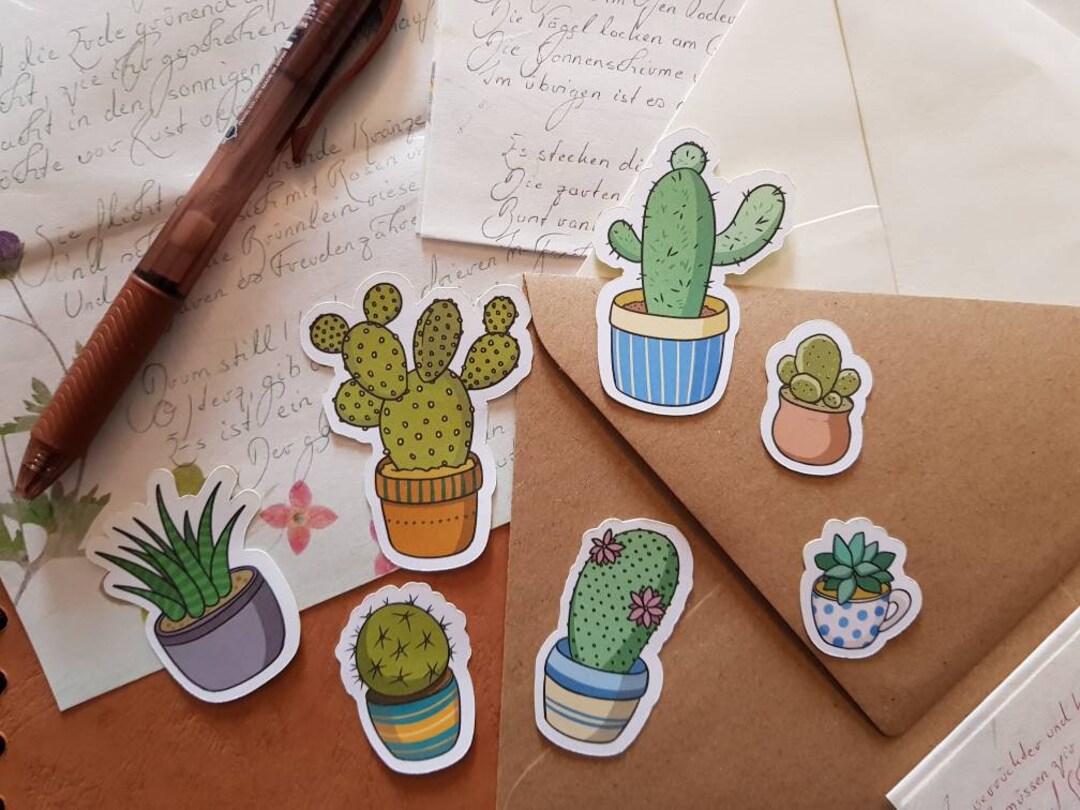 Sticker Set Cactus - Etsy