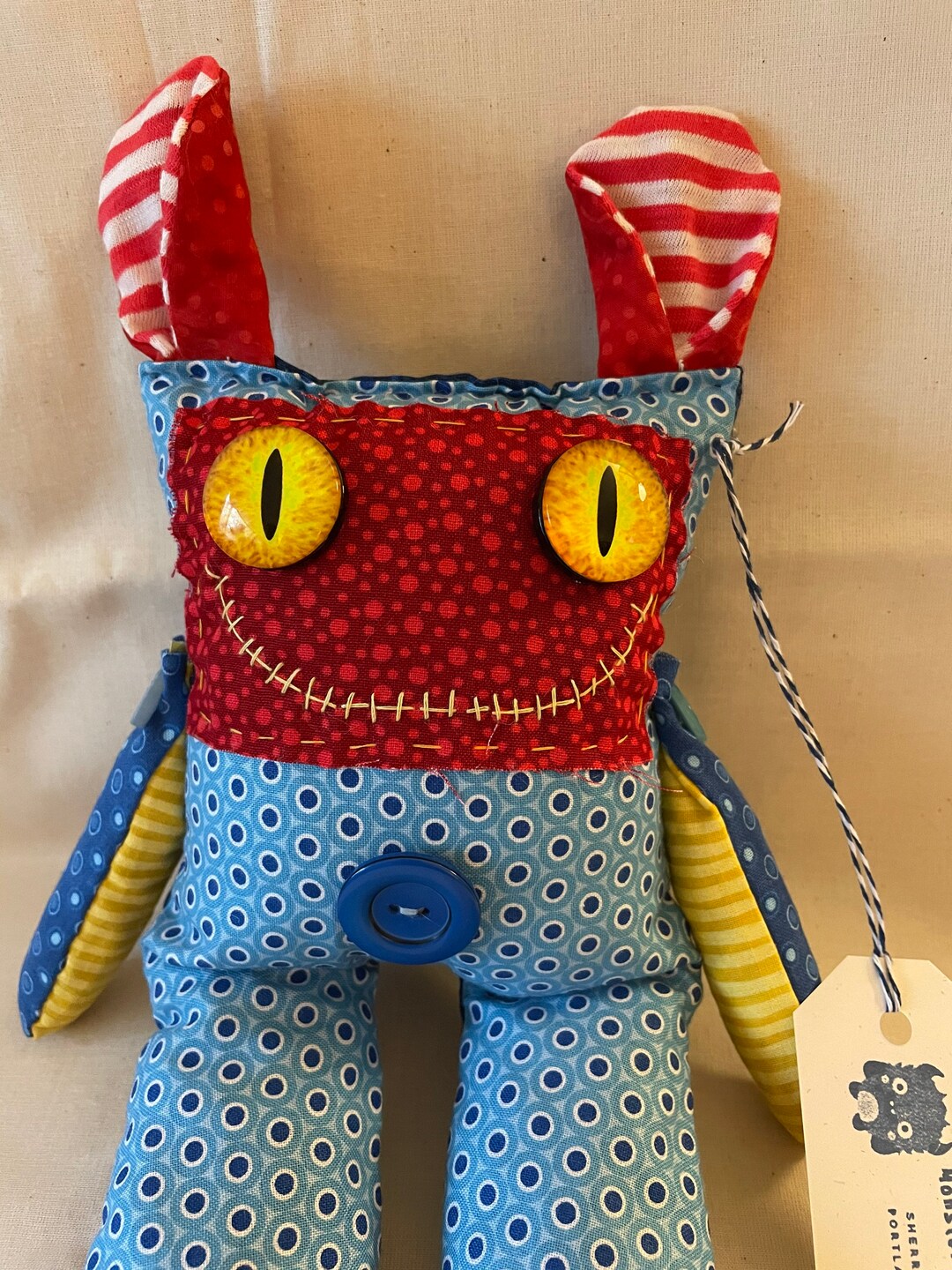 CUDDLE MONSTERS, Hand Stitched Monster Rag Doll #283 - Etsy