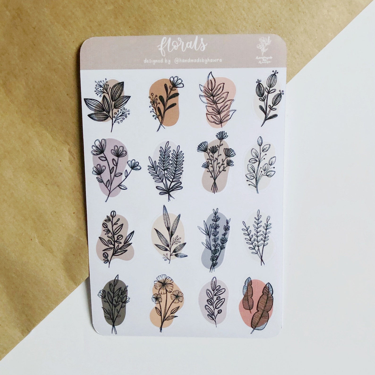 Pink Themed Floral Sticker Sheet, Journal Stickers, Planner Stickers ...