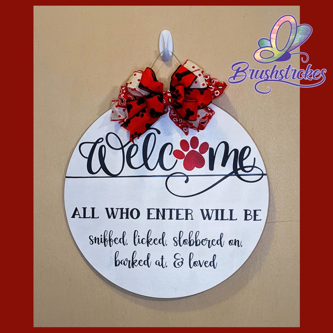 Welcome Dog Sign - Etsy