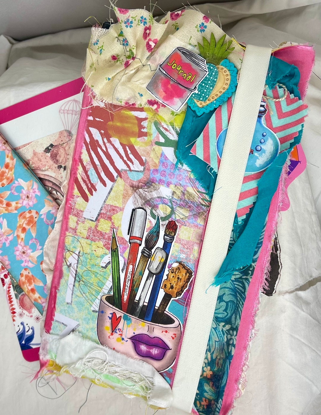 Handmade Wallet Style Slim Junk Journal, Paper Gift Bag Cover Junk ...