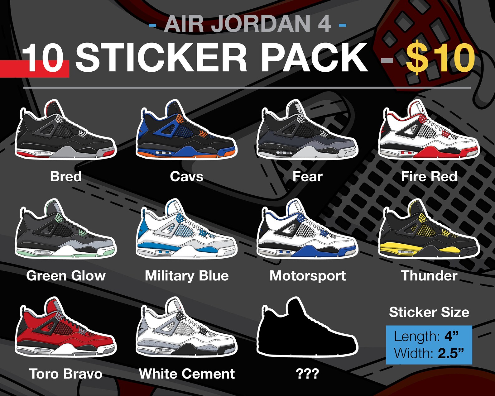 Air Jordan 4 Sticker Pack - Etsy Canada